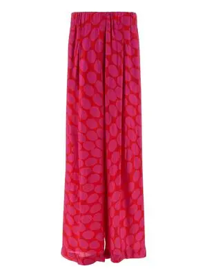 Dries Van Noten Pila Polka Dot Wide Leg Pants - Pink