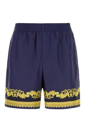 Versace Bermuda Shorts With Barocco Print - Blue