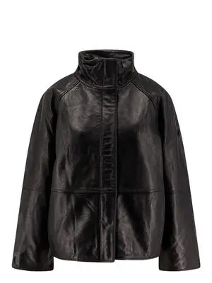 Soeur Gamma Leather Zip-up Jacket - Black