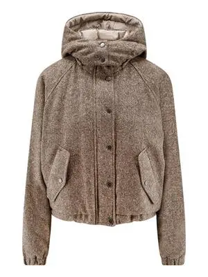 Brunello Cucinelli Mélange Virgin Wool Blend Jacket - Brown