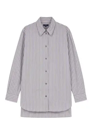 Soeur Striped Cotton Shirt - Grey