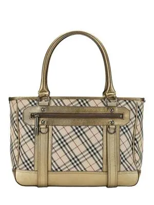 Burberry Jacquard House Check Zip Tote - Beige