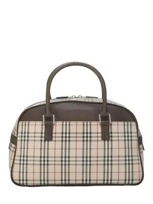 Burberry Jacquard Check Bowler Handbag - Brown