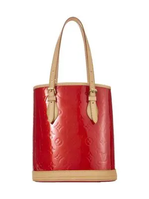 LOUIS VUITTON Monogram Vernis Bucket Bag - Red
