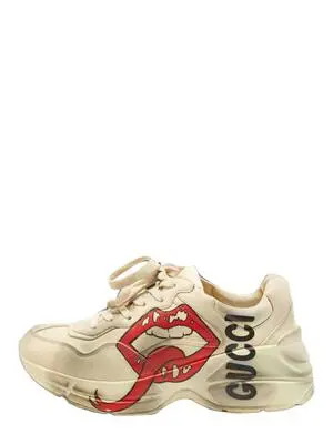 Gucci Gucci Rhyton Lace-Up Graphic Print Sneakers Neutrals
