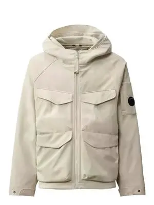 C.P. COMPANY Hooded Lens Detail Jacket - Neutrals
