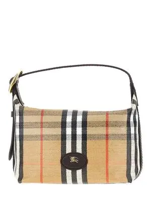 Burberry Burberry Check Canvas Shoulder Bag Brown