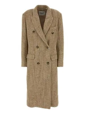 Isabel Marant Étoile ISABEL MARANT ETOILE Melange Beige Knit Coat Brown