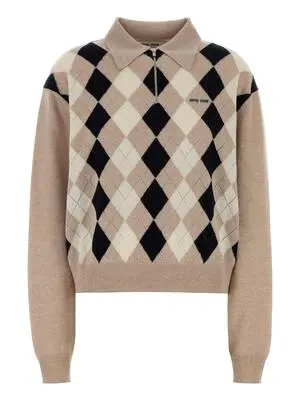 Miu Miu Cashmere Polo Shirt - Brown