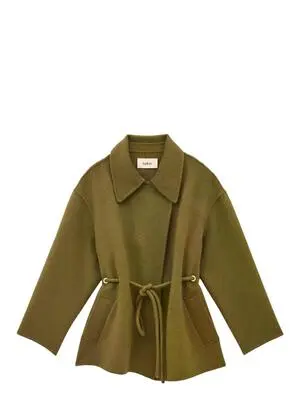 Ba&sh Ba&Sh Kam Tie-Waist Collared Coat Green