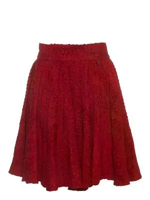DOLCE & GABBANA Dolce & Gabbana Red Crepe Fil Coupé Mini Skirt