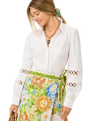 Lilly Pulitzer® Lace Inset Button-down Shirt - White