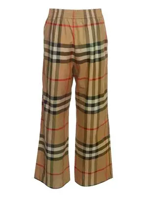 BURBERRY Burberry Check Wide-Leg Trousers