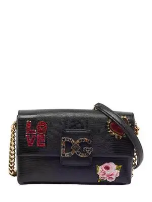 DOLCE & GABBANA Dolce & Gabbana DG Millennials Patch Embellished Shoulder Bag