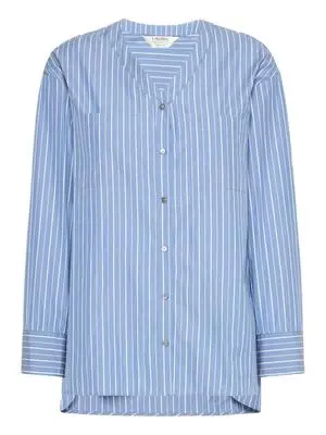 Max Mara Cotton Stripe Shirt - Turquoise