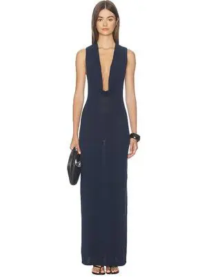 L'academie Cowl Neck Maxi Dress - Navy