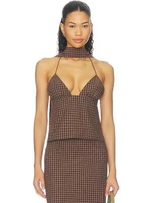 Lioness Play On Halter Top - Chocolate