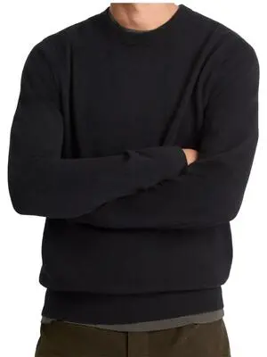 Vince Cashmere Crew Neck Knitted Sweater - Black
