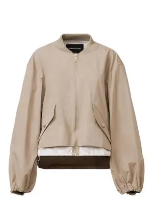 Fabiana Filippi Zip-up Bomber Jacket With Ribbed Collar And Drawstring Hem - No