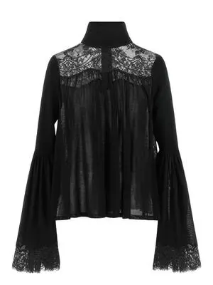 Zimmermann Valiant Lace Panel Top - Black