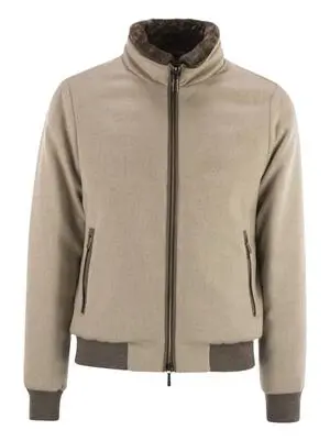MOORER Moorer Padded Bomber Jacket With Zip Closure And Ribbed Hem