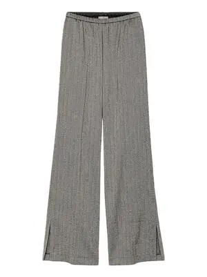 FORTE_FORTE Forte Forte Herringbone Wide-Leg Trousers With Side Slits