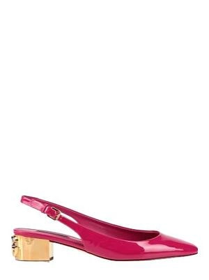 Dolce & Gabbana Patent Slingback Block Heel Pumps - Red