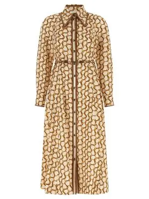 Zimmermann Long-sleeved Belted Maxi Dress - Beige