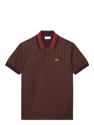 Lacoste Classic Fit Monogram Jacquard Polo Shirt - Malone