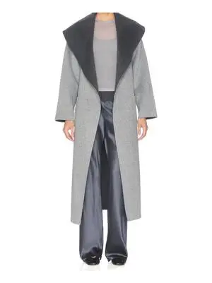 Simkhai Simkhai Reversible Coat With Shawl Collar Dark Grey