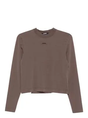 Jacquemus Long Sleeve Logo T-shirt - Brown