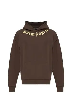 Palm Angels Long Sleeve Hooded Sweatshirt - Brown