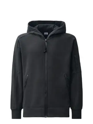 C.P. COMPANY Zip-up Hoodie With Lens Detail - Black