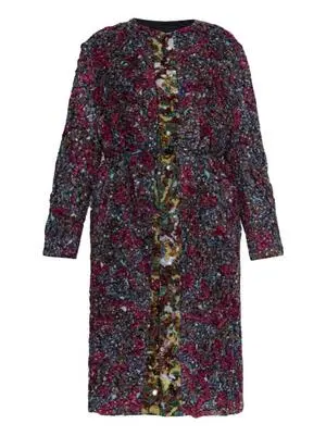 Dries Van Noten Long-sleeved Coat With Irregular Pattern - Multi-color
