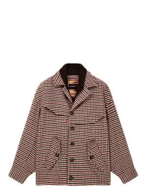 EMPORIO ARMANI Emporio Armani Houndstooth Virgin Wool Caban Coat