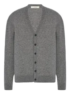 THE ROW Long Sleeve V-neck Cardigan - Grey