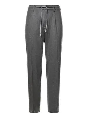 Eleventy Straight-leg Drawstring Trousers - Grey
