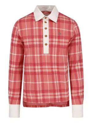 VIVIENNE WESTWOOD Checked Polo Knitted Top - No
