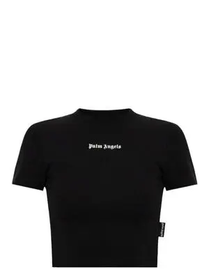 Palm Angels Short Sleeve Crewneck T-shirt - Black
