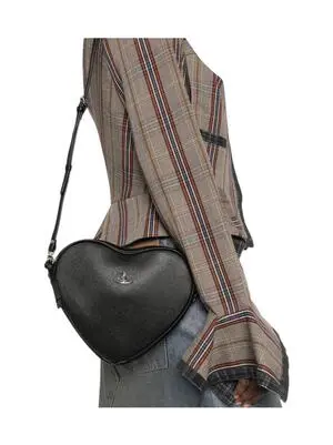 VIVIENNE WESTWOOD Louise Heart Shoulder Bag - Black
