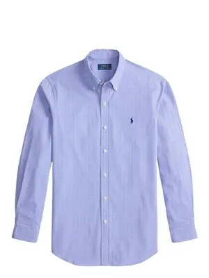 Polo Ralph Lauren Checked-pattern Logo-embroidered Shirt - Blue