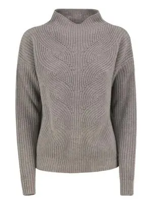 HERNO Herno Textured Mock Neck Wool Pullover