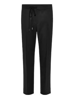 MAISON MARGIELA Drawstring Waist Tapered Leg Trousers - Black