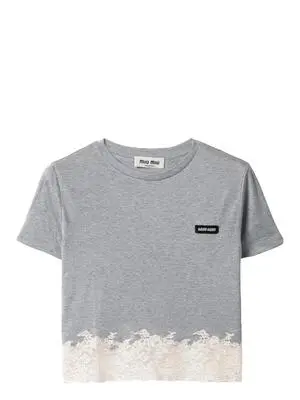 Miu Miu Silk Jersey Top Grey