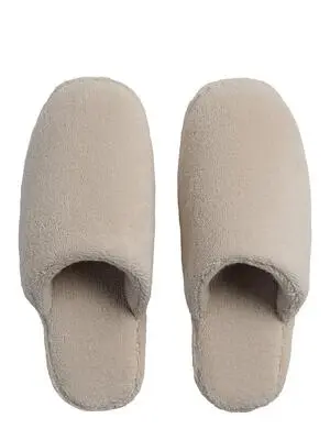 PARACHUTE Classic Plush Slippers In Cream - Bone