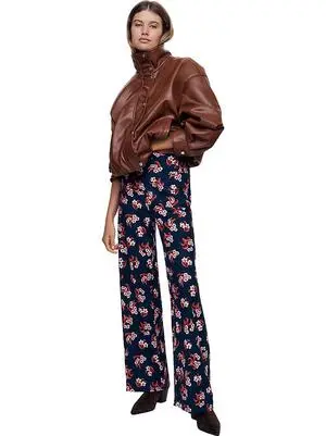 Maeve Colette Full-length Printed Wide-leg Pants - Blue Pattern