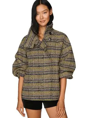 ANTHROPOLOGIE By Anthropologie Bouclé Funnel-Neck Coat Jacket