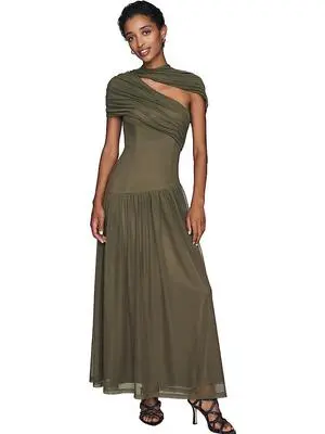 HUTCH Pasha Mesh Maxi Dress - Olive