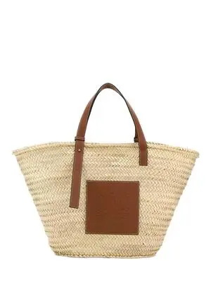 Loewe LOEWE Palm Leaf Basket Shopping Tote Brown