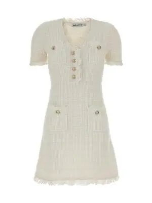 SELF-PORTRAIT Textured Knit Mini Dress - Multicolor